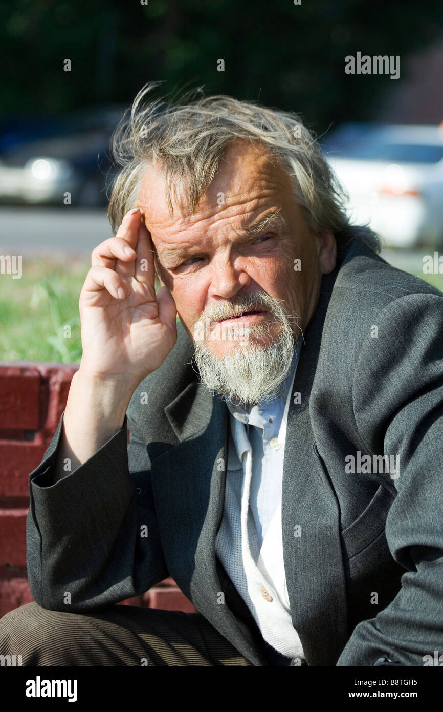 Sad old man Stock Photo - Alamy