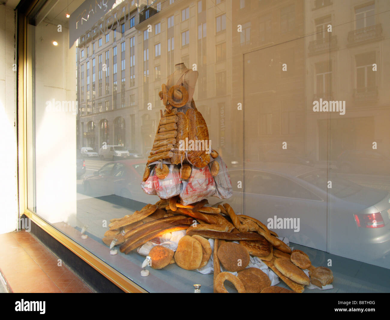 Dress made of bread in shop window Brussels Belgium Stock Photo - Alamy