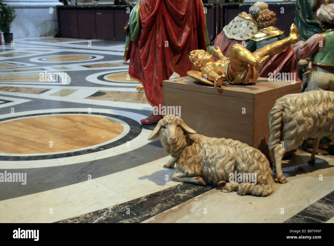 dismantled nativity scene characters in saint peter's basilica, vatican ...
