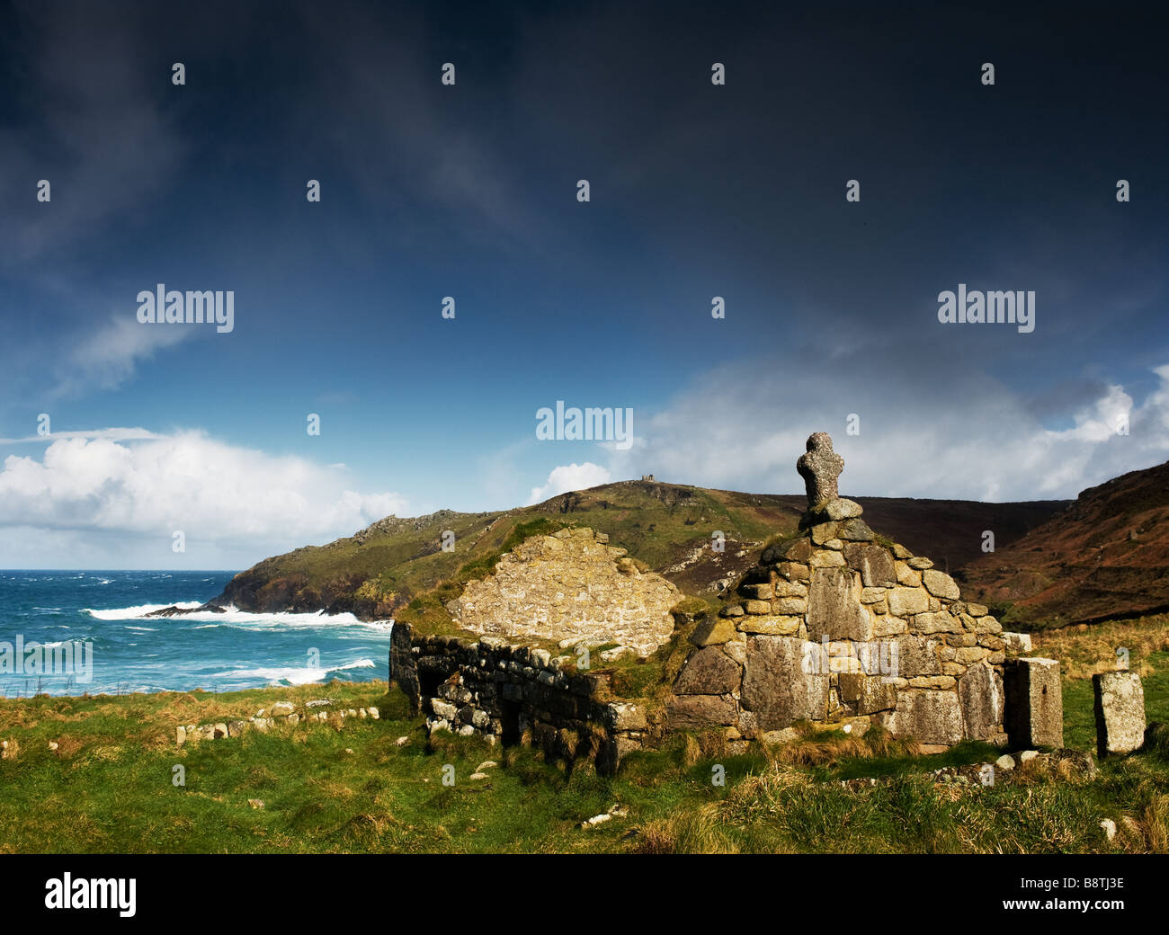 St Helens Oratory at Cape Cornwall Stock Photo - Alamy