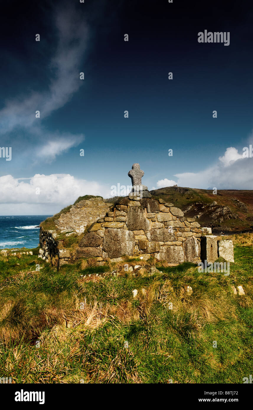St Helens Oratory at Cape Cornwall Stock Photo - Alamy