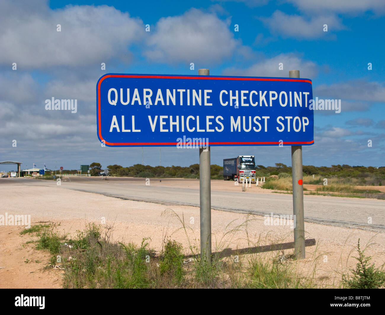 Quarantine Checkpoint Nullarbor Plain Stock Photo - Alamy