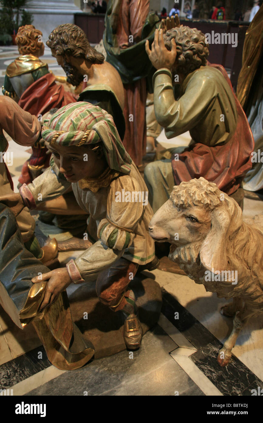 dismantled nativity scene characters in saint peter's basilica, vatican ...