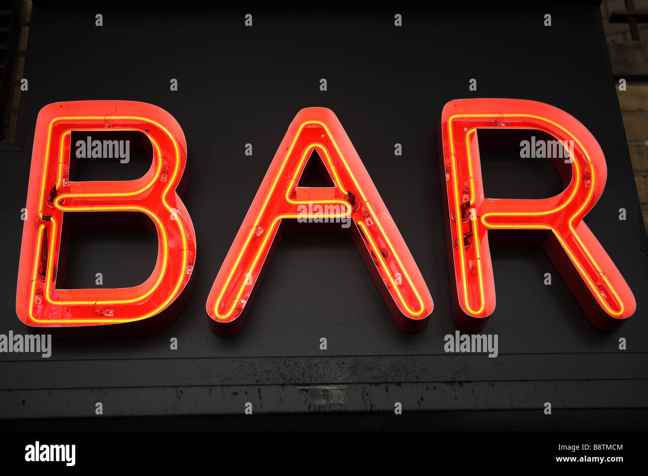 Neon Bar Sign Stock Photo - Alamy