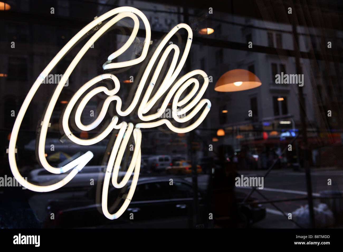 Neon Cafe Sign Stock Photo - Alamy