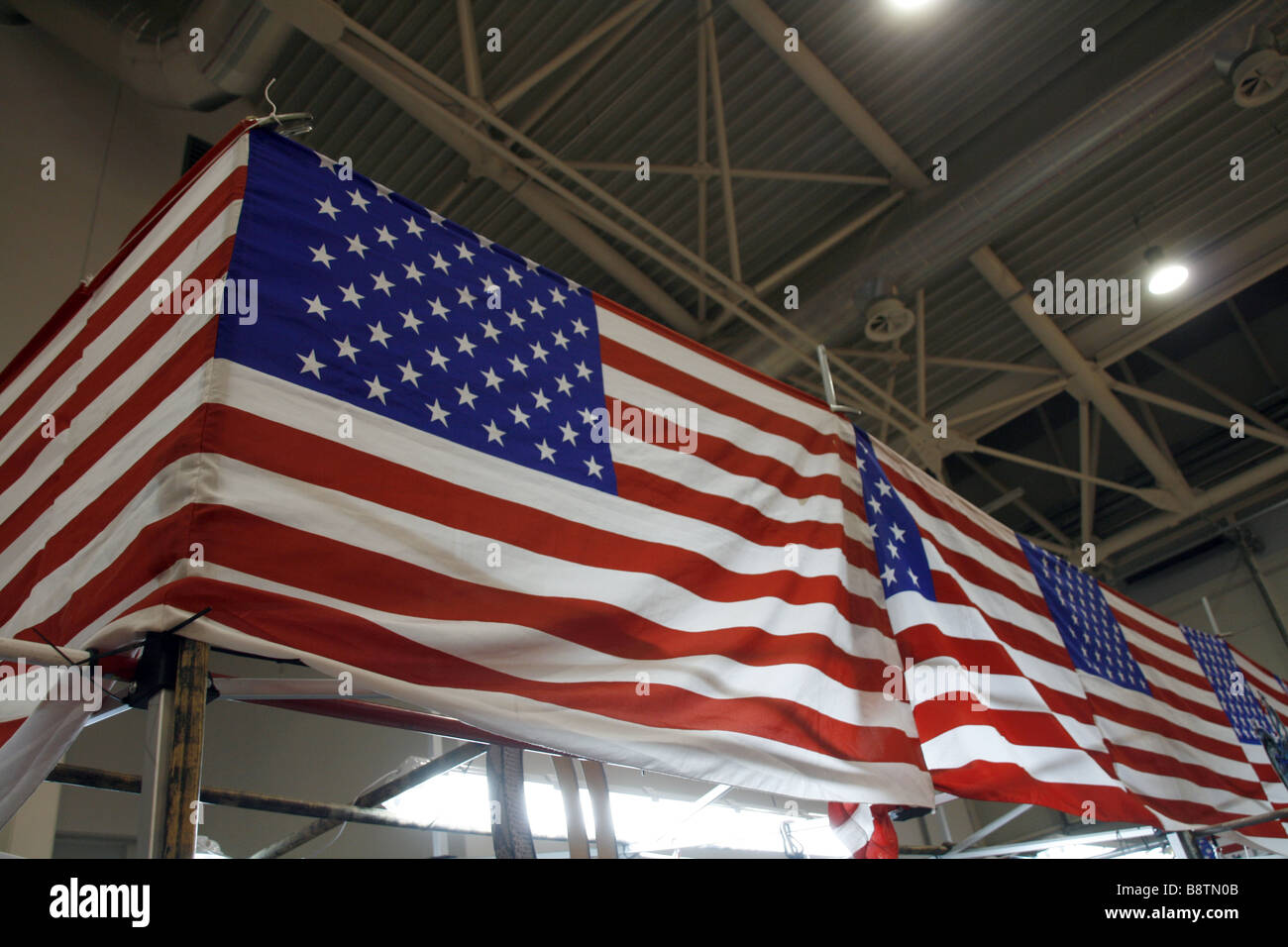 Us flag hanging indoors hi-res stock photography and images - Alamy