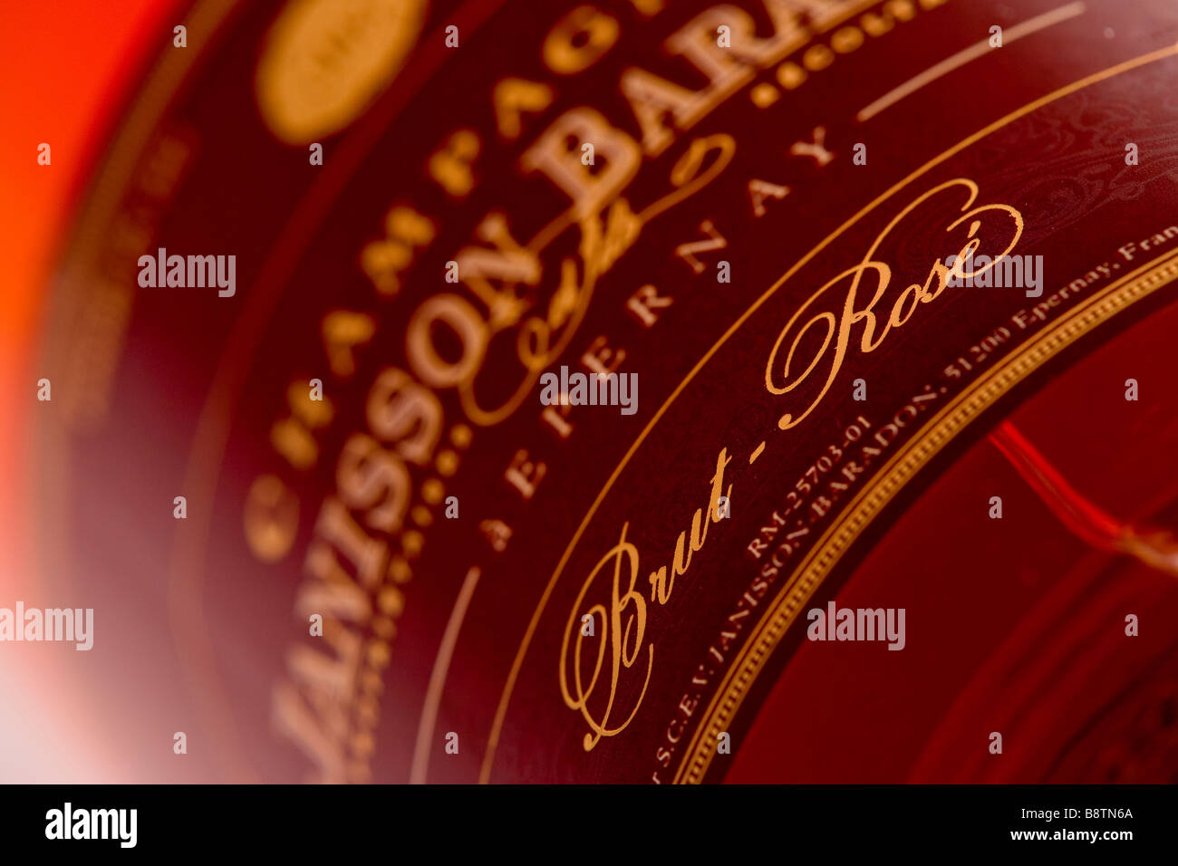 champagne bottle s label Janisson Baradon France Stock Photo - Alamy