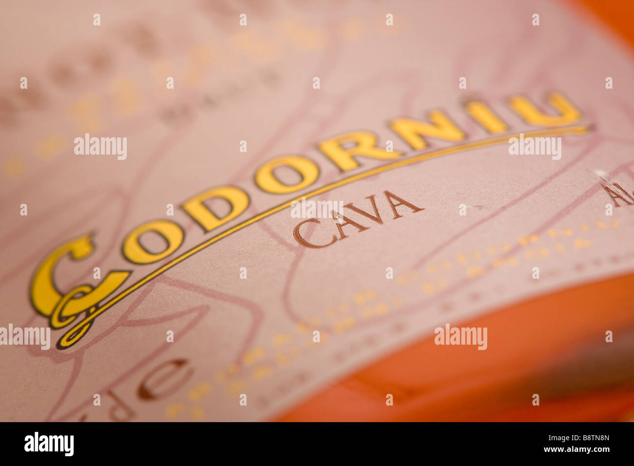 cava bottle s label Codorníu Spain Stock Photo - Alamy