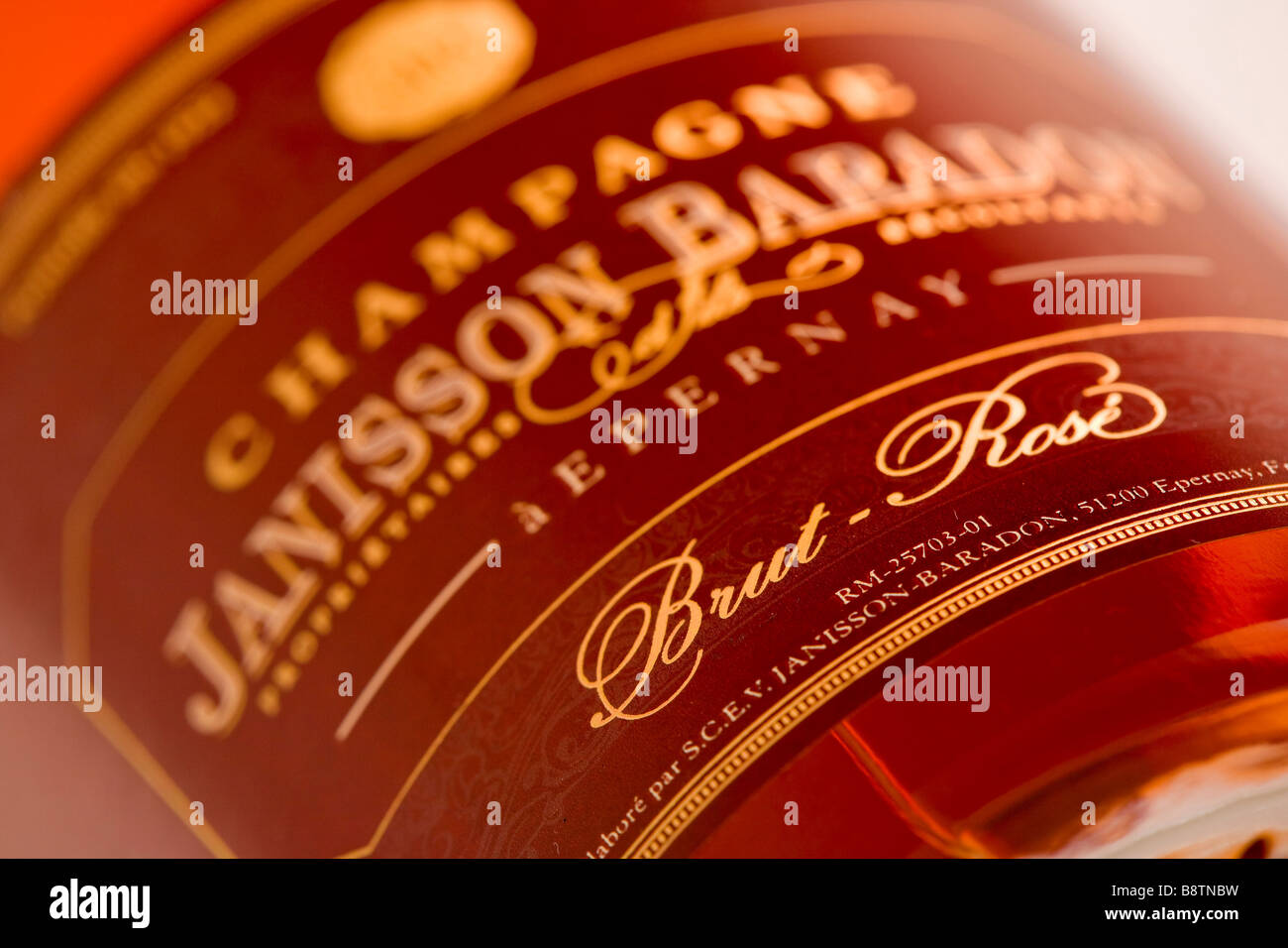 champagne bottle s label Janisson Baradon France Stock Photo - Alamy