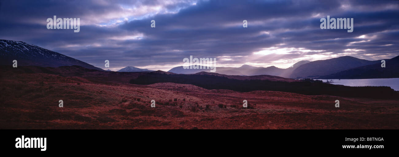 photograph of sunset over rannoch moor scottish highlands panorama ...