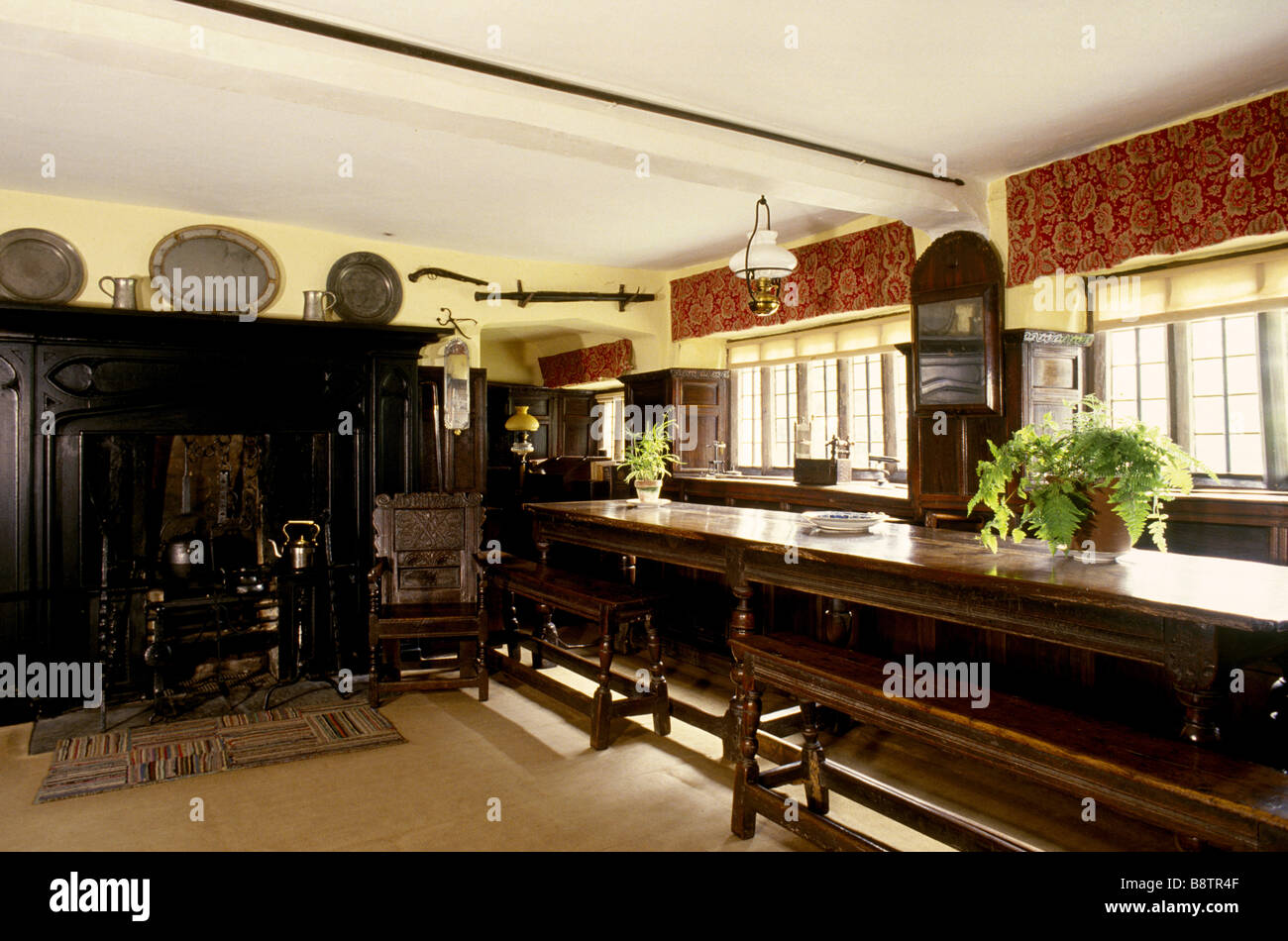 The interior of the Fire Room at Townend Cumbria Stock Photo - Alamy
