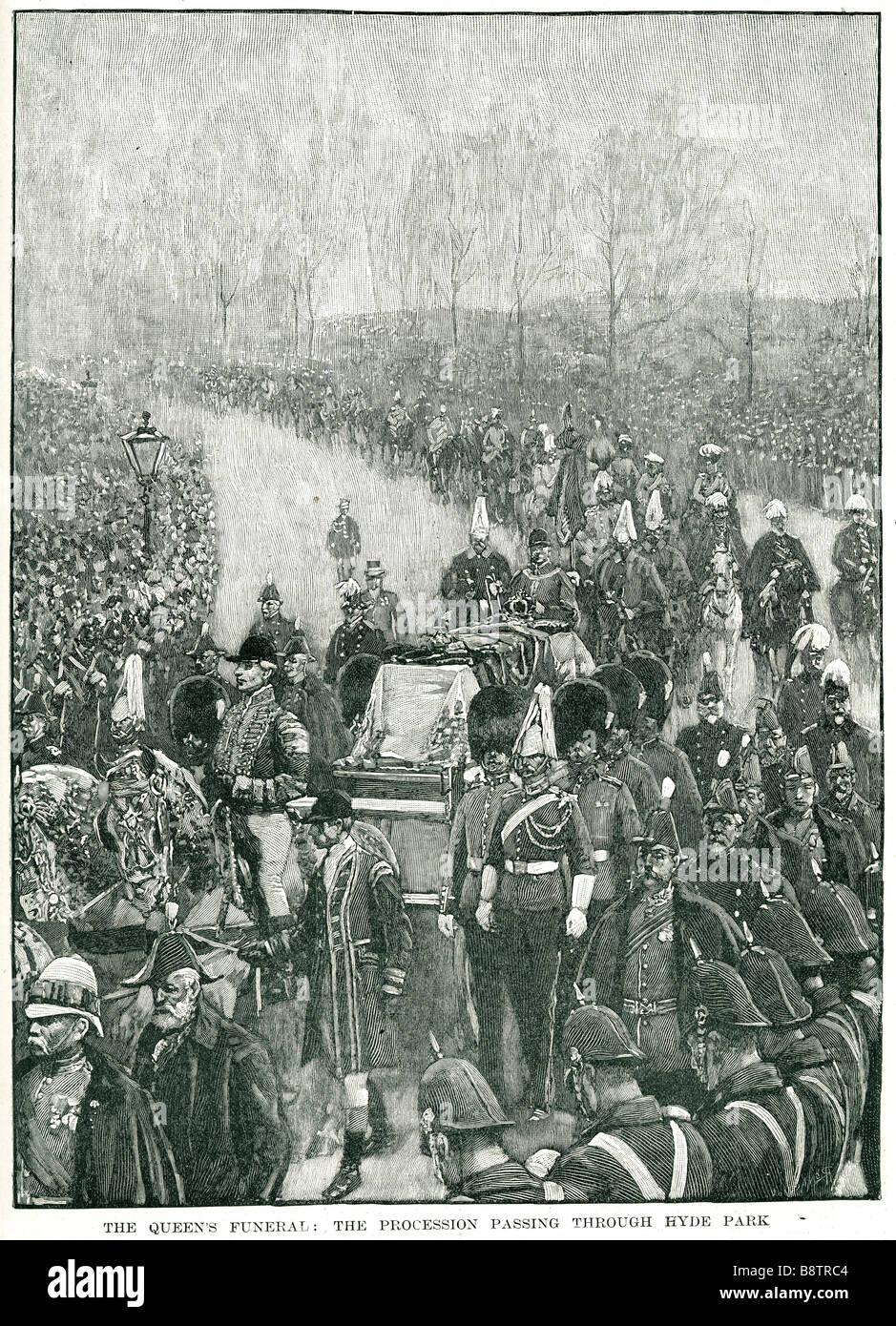The Queen's Funeral, The Procession Passing Through Hyde Park Victoria ...