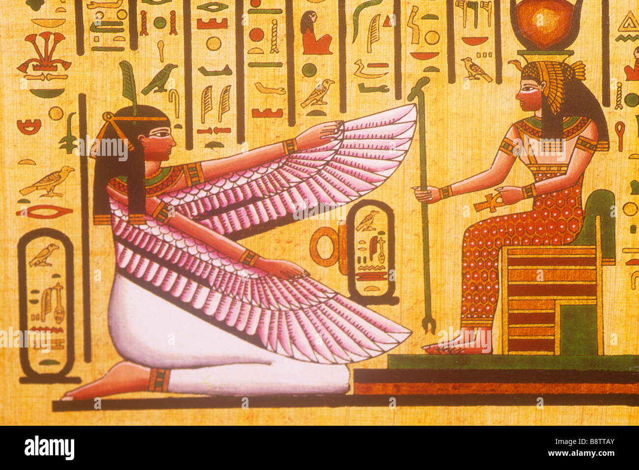 Artwork of Pharaonic goddess worship in ancient Egypt Stock Photo - Alamy