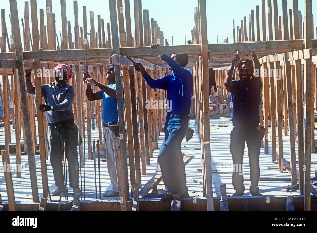 Migrant construction workers UAE, 1975 Stock Photo - Alamy