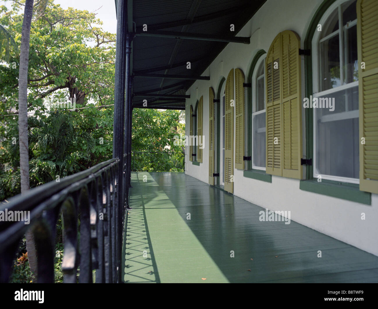 The upper verandah of Ernest Hemmingway's house in Key West Florida ...