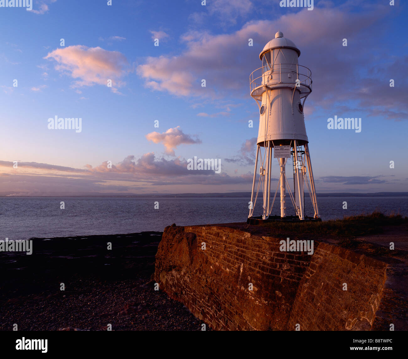The lighthouse at Black Nore overlooking the Bristol Channel and Severn ...