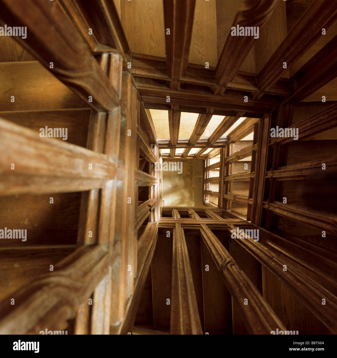 Barrington Court Looking down the Turret Staircase Stock Photo - Alamy