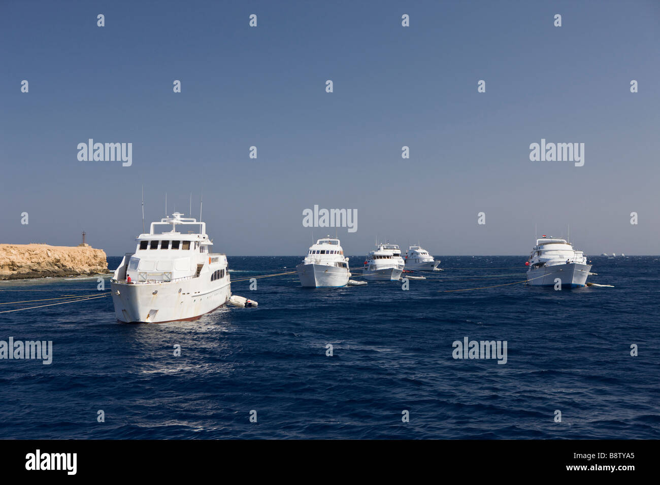 Diving Liveaboards at Reef Brother Islands Red Sea Egypt Stock Photo ...