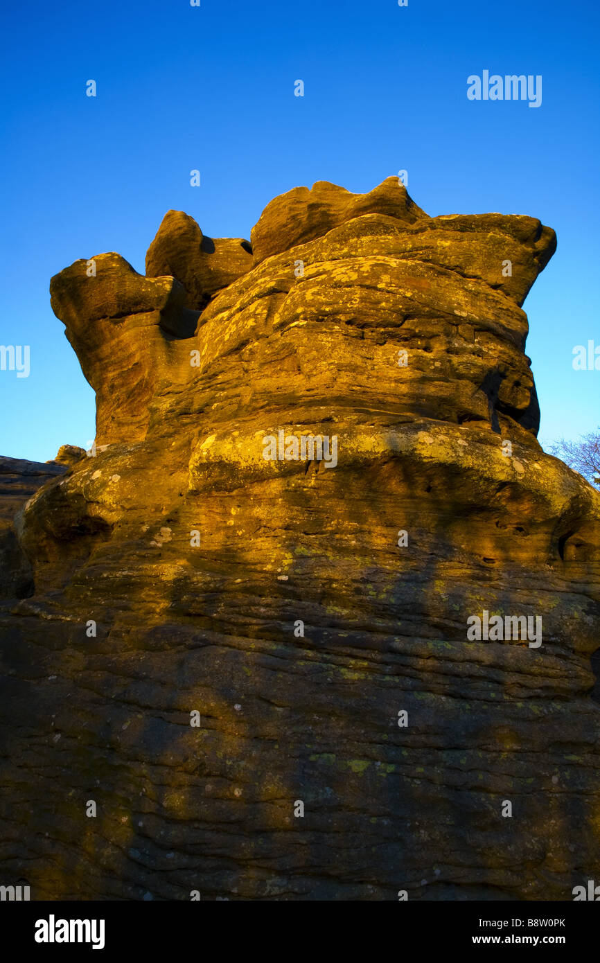 The strange millstone grit rock formations at Brimham Rocks at ...