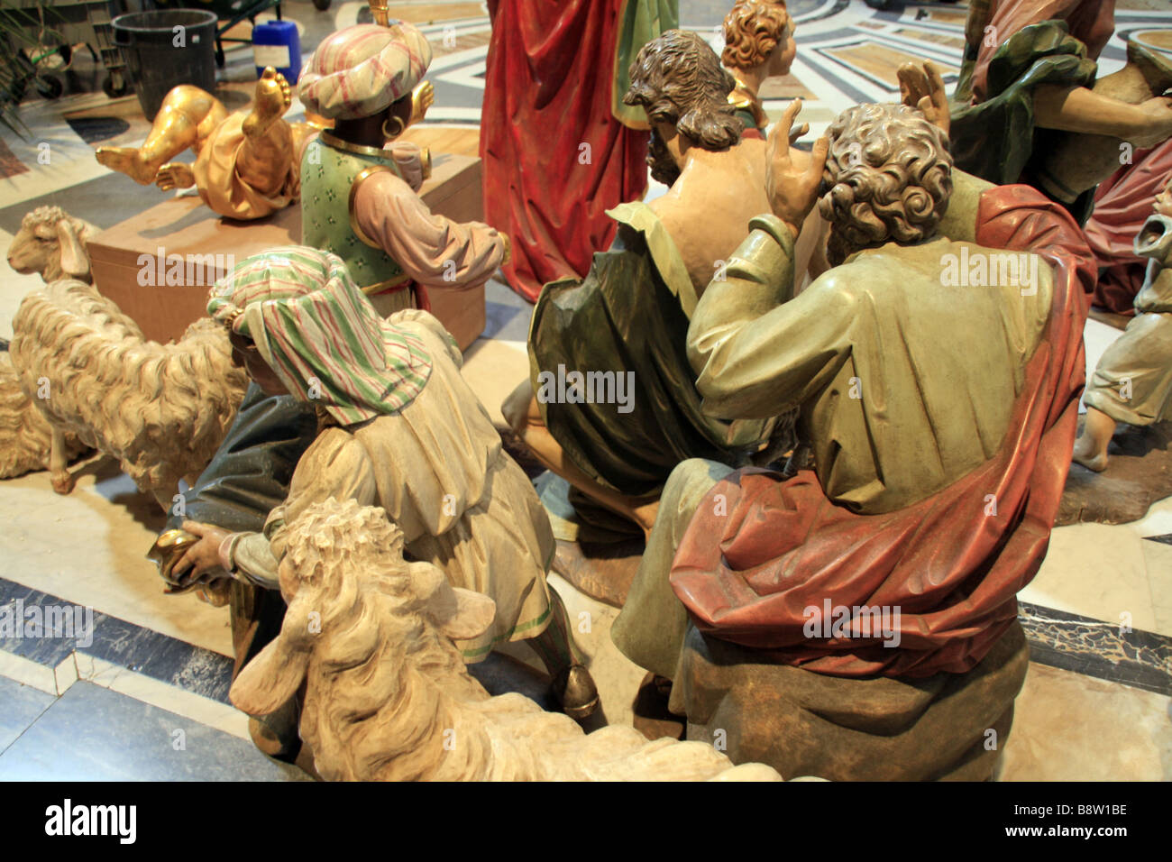 dismantled nativity scene characters in saint peter's basilica, vatican ...