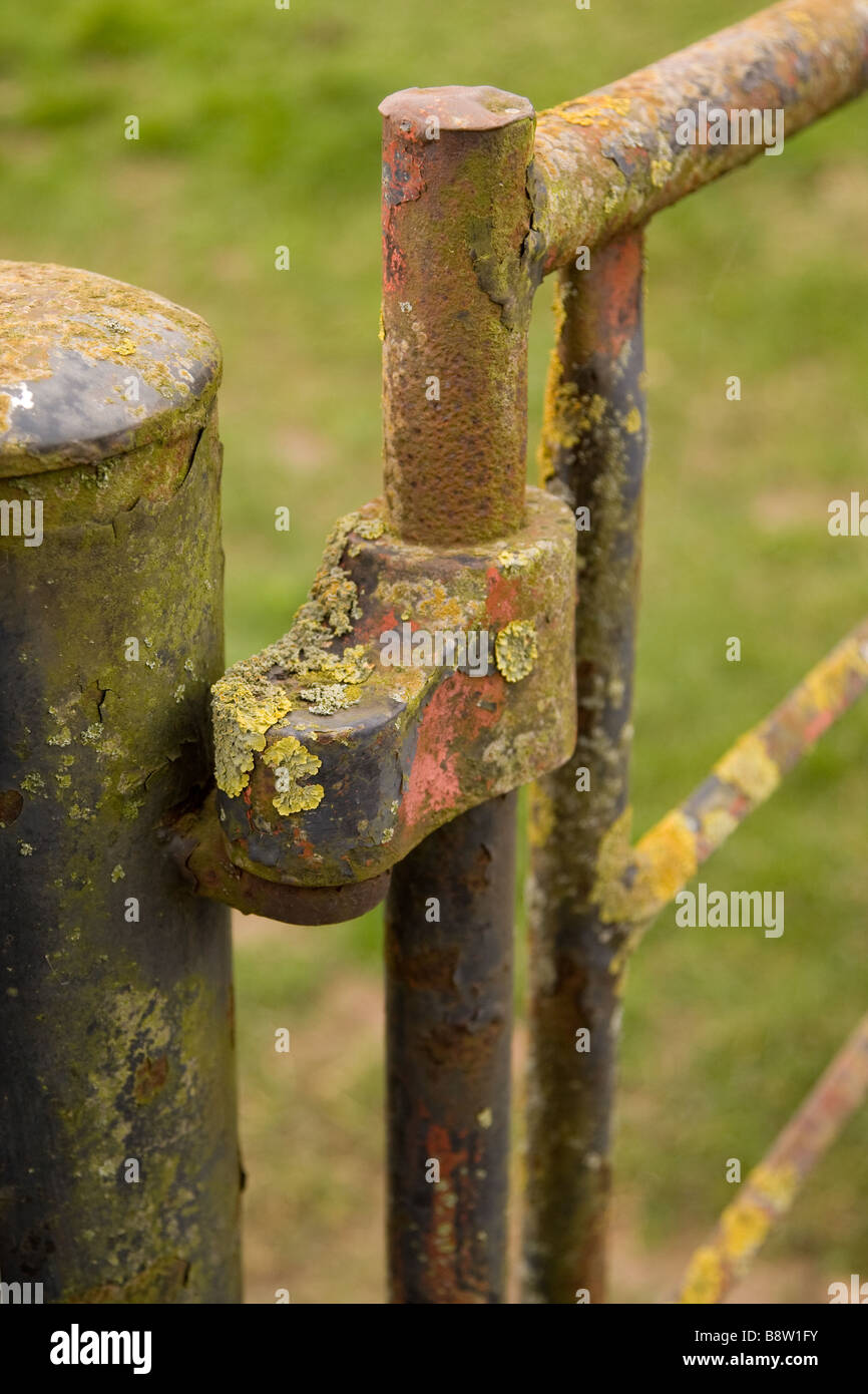 Rusty Gate Post Stock Photo - Alamy