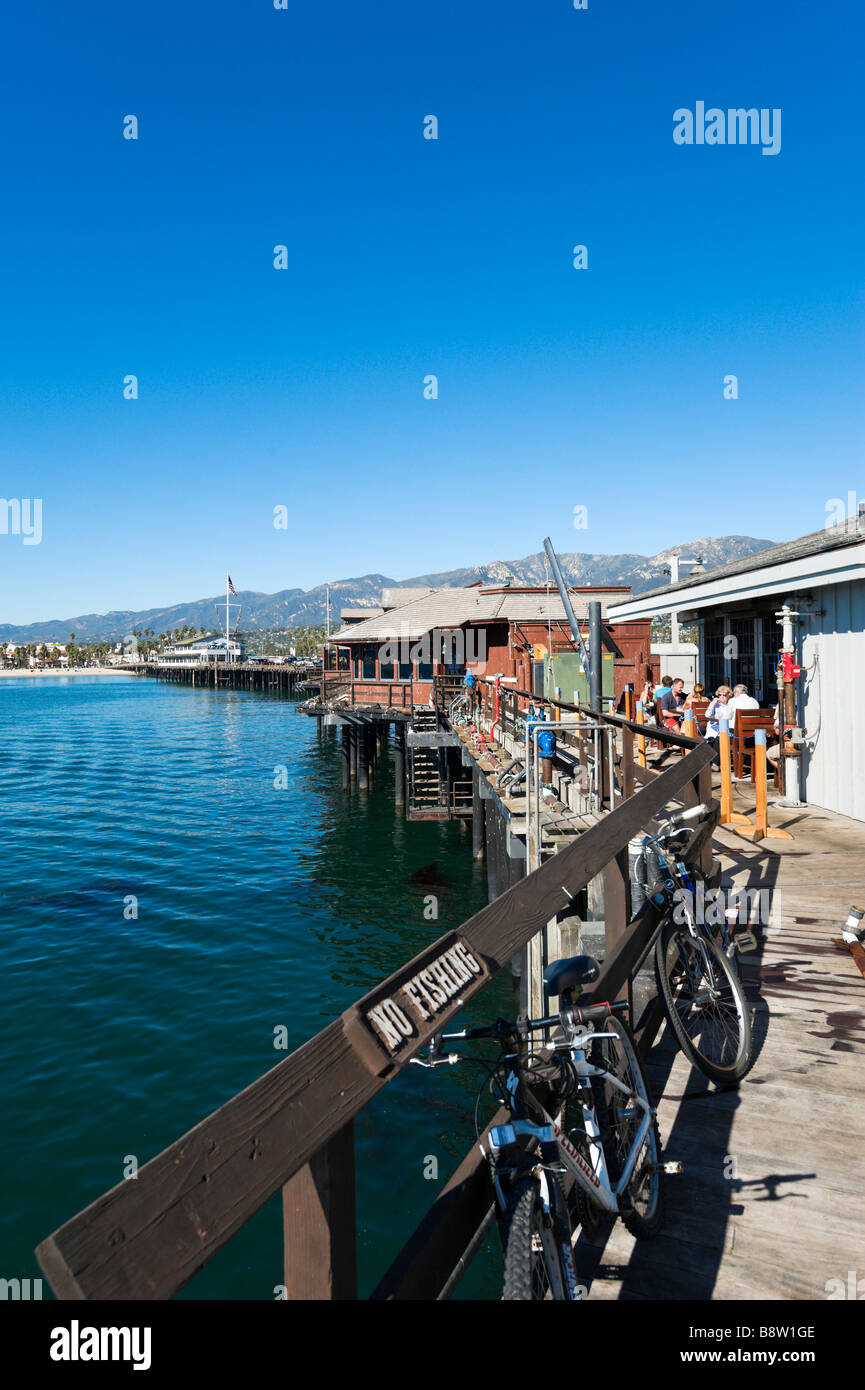 Restaurant on Stearns Wharf, Santa Barbara, California, USA Stock Photo ...