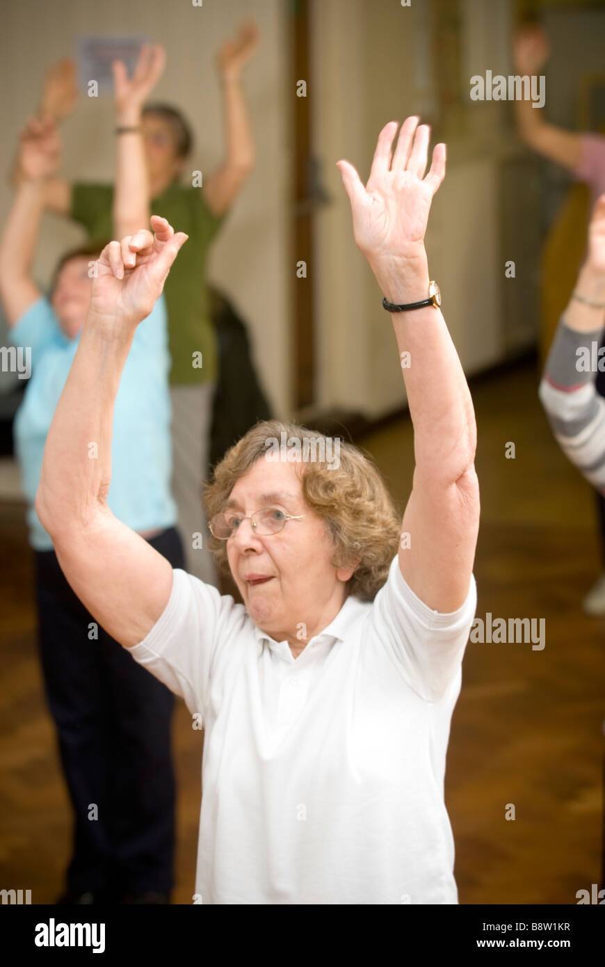 Elderly women at a keep fit class Stock Photo - Alamy