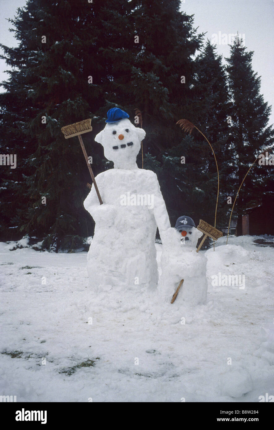 Mr. Snowman and Son Stock Photo - Alamy