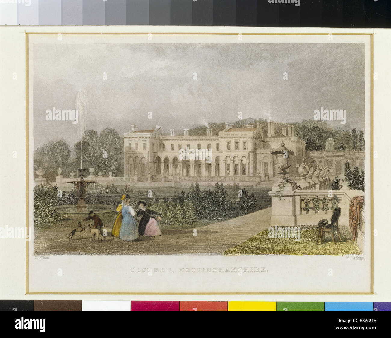 CLUMBER PARK by Thomas Allom 1804 1872 engraved by W Watkins from Mr ...