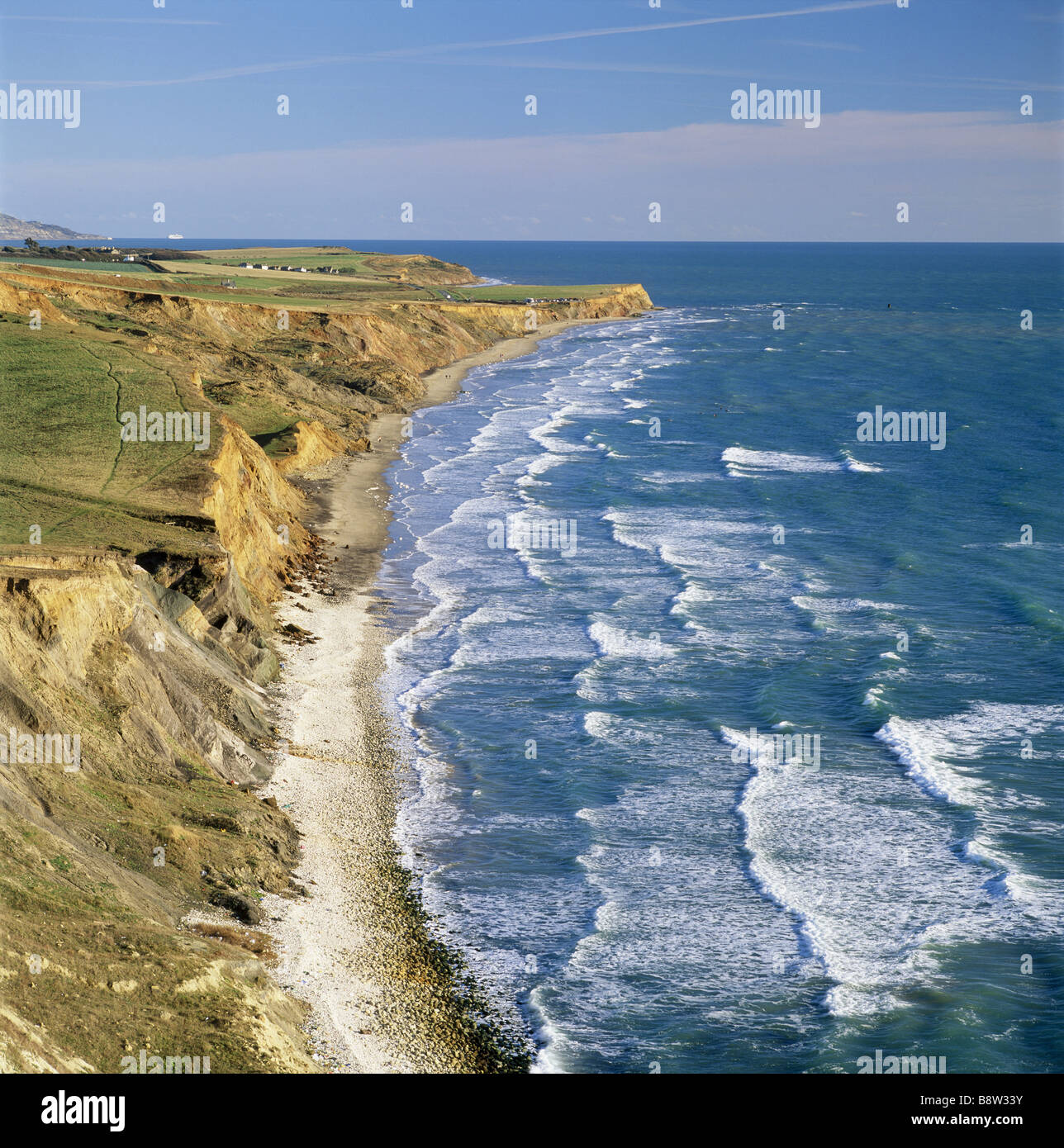 View along coast at Compton Bay Isle of Wight Stock Photo - Alamy