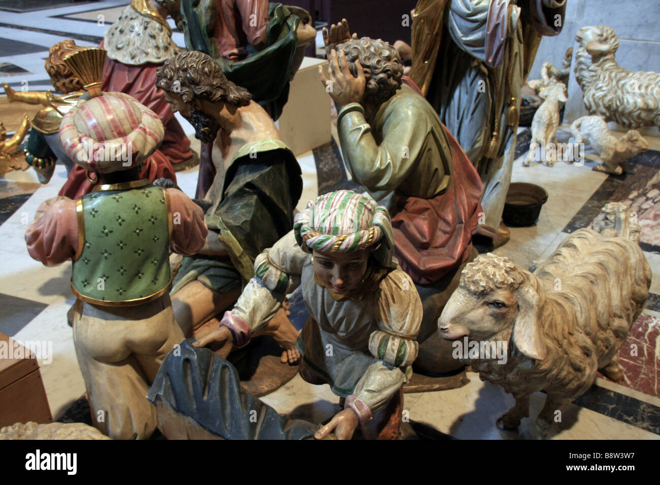 dismantled nativity scene characters in saint peter's basilica, vatican ...