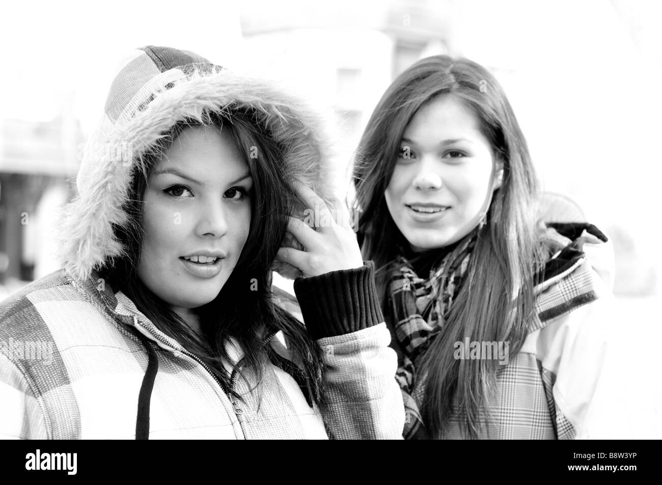 Two native american women in winter clothing Stock Photo - Alamy