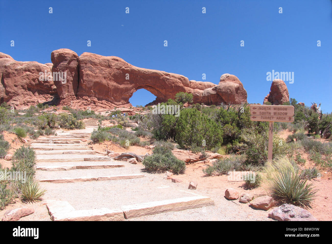 North Window, Window Arch, Arches National Park, Utah, USA Stock Photo ...