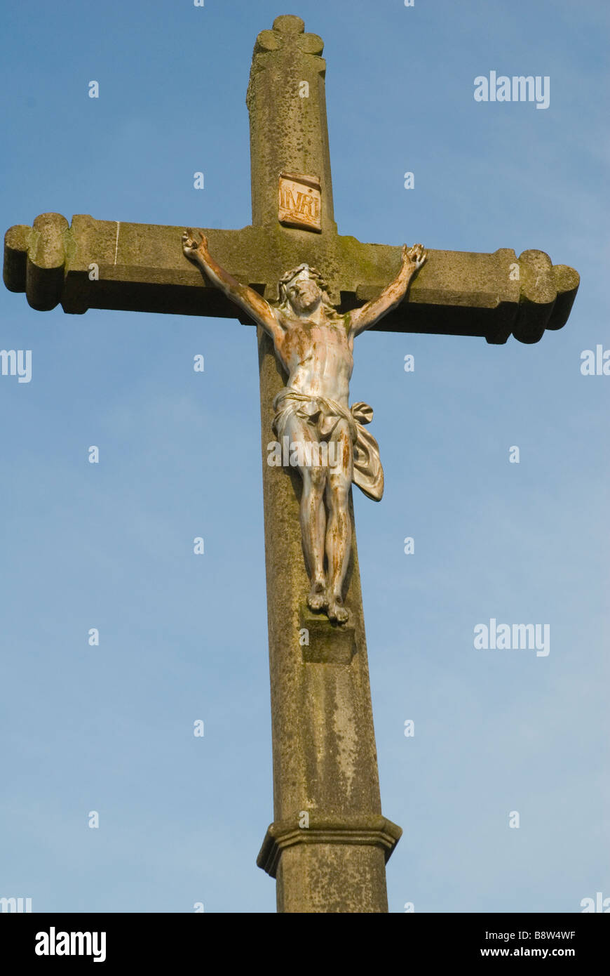 Roadside crucifix in rural Normandy , France Stock Photo - Alamy