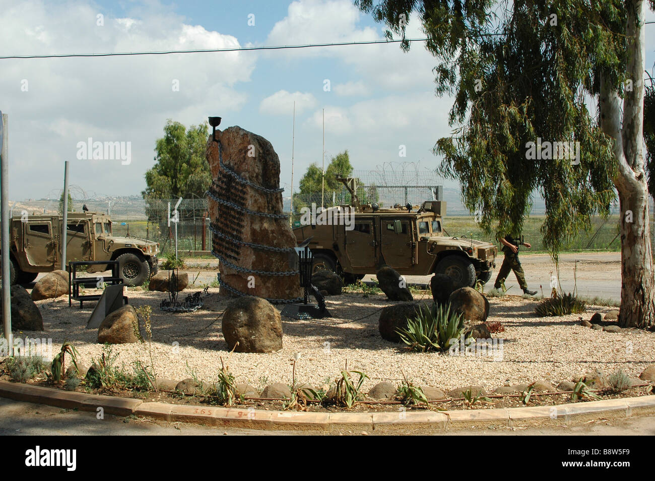 Israel Upper Galilee Metula An Israeli Border Patrol Jeep and soldiers ...
