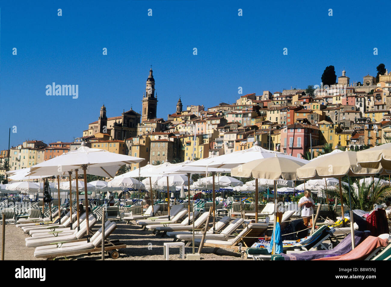 The beach of Garavan in Menton Stock Photo - Alamy