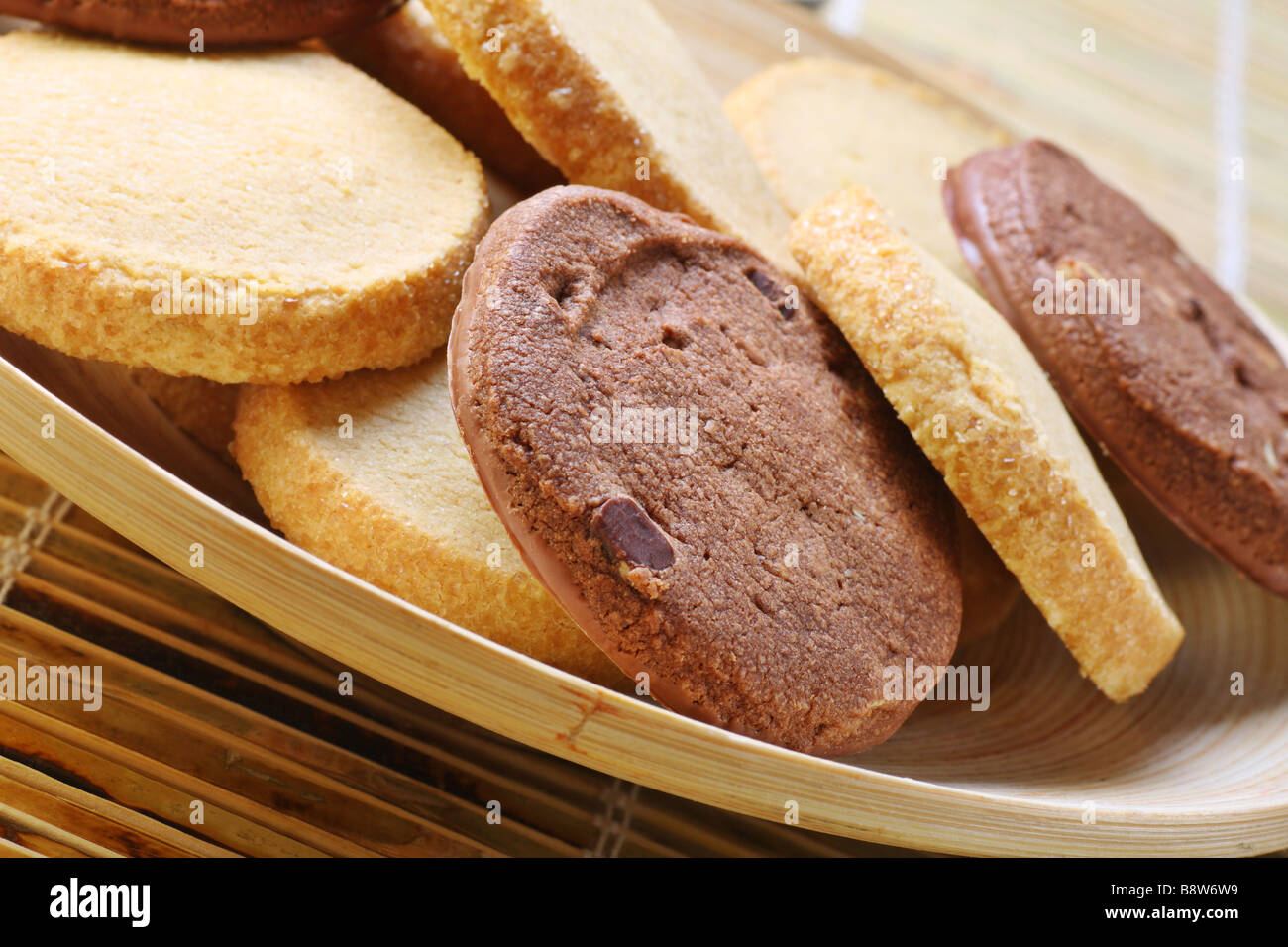 belgian chocolate chip cookies with shortcake biscuits Stock Photo - Alamy