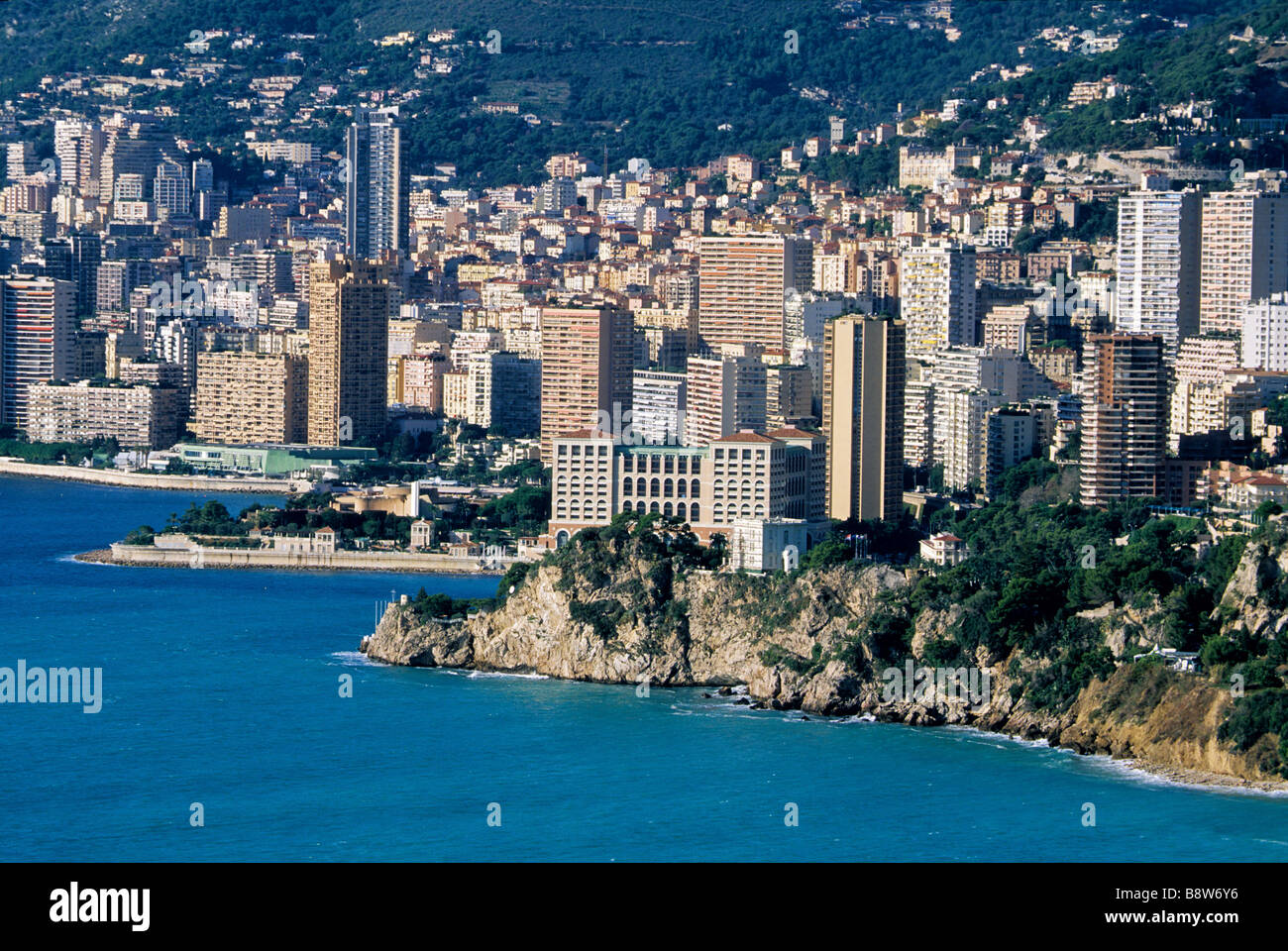 Overview of Monaco from the coast Stock Photo - Alamy