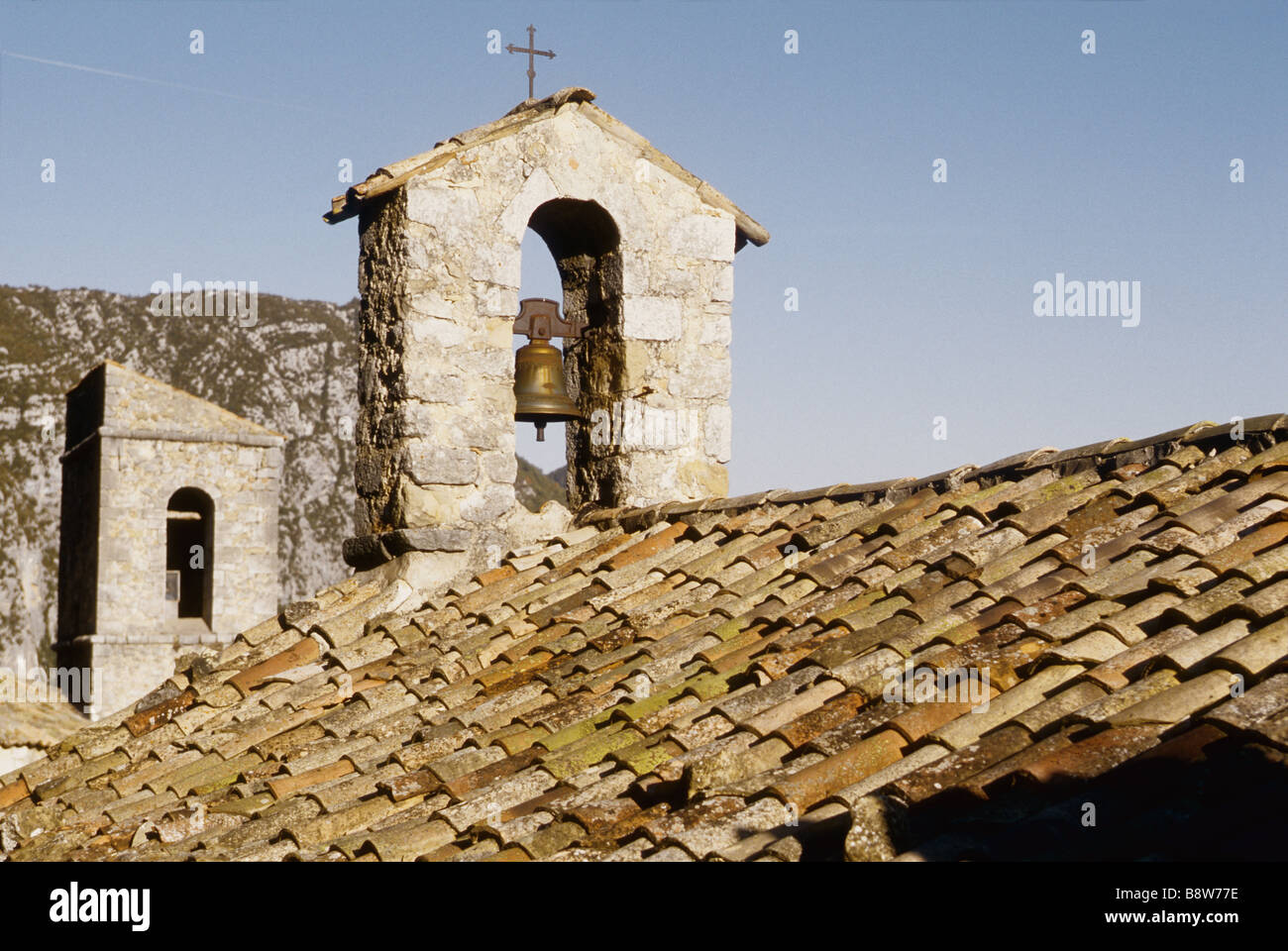 Medieval church in the Provence village of Saint Auban Stock Photo - Alamy