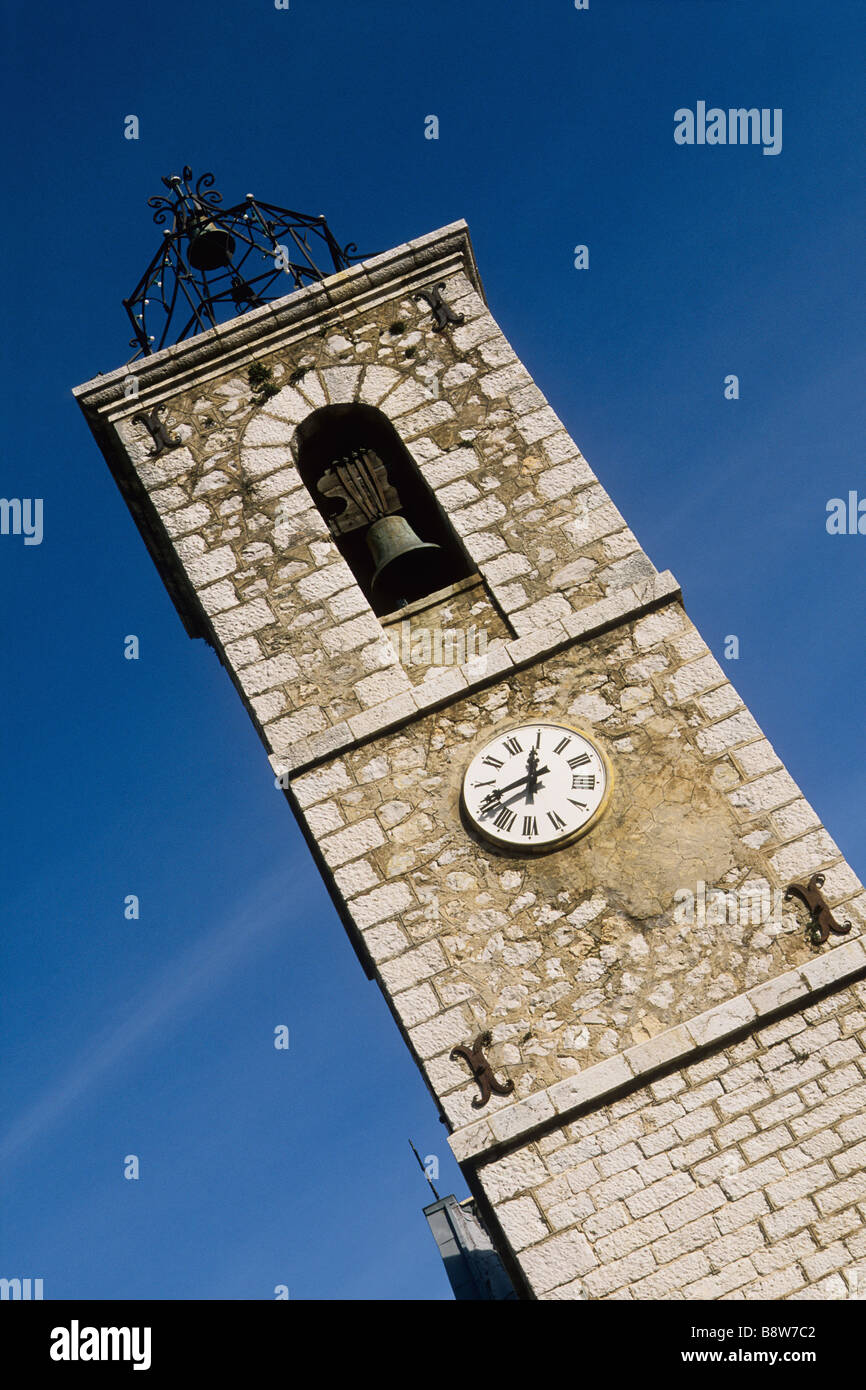 Church tower of the village of Bouyon Stock Photo - Alamy