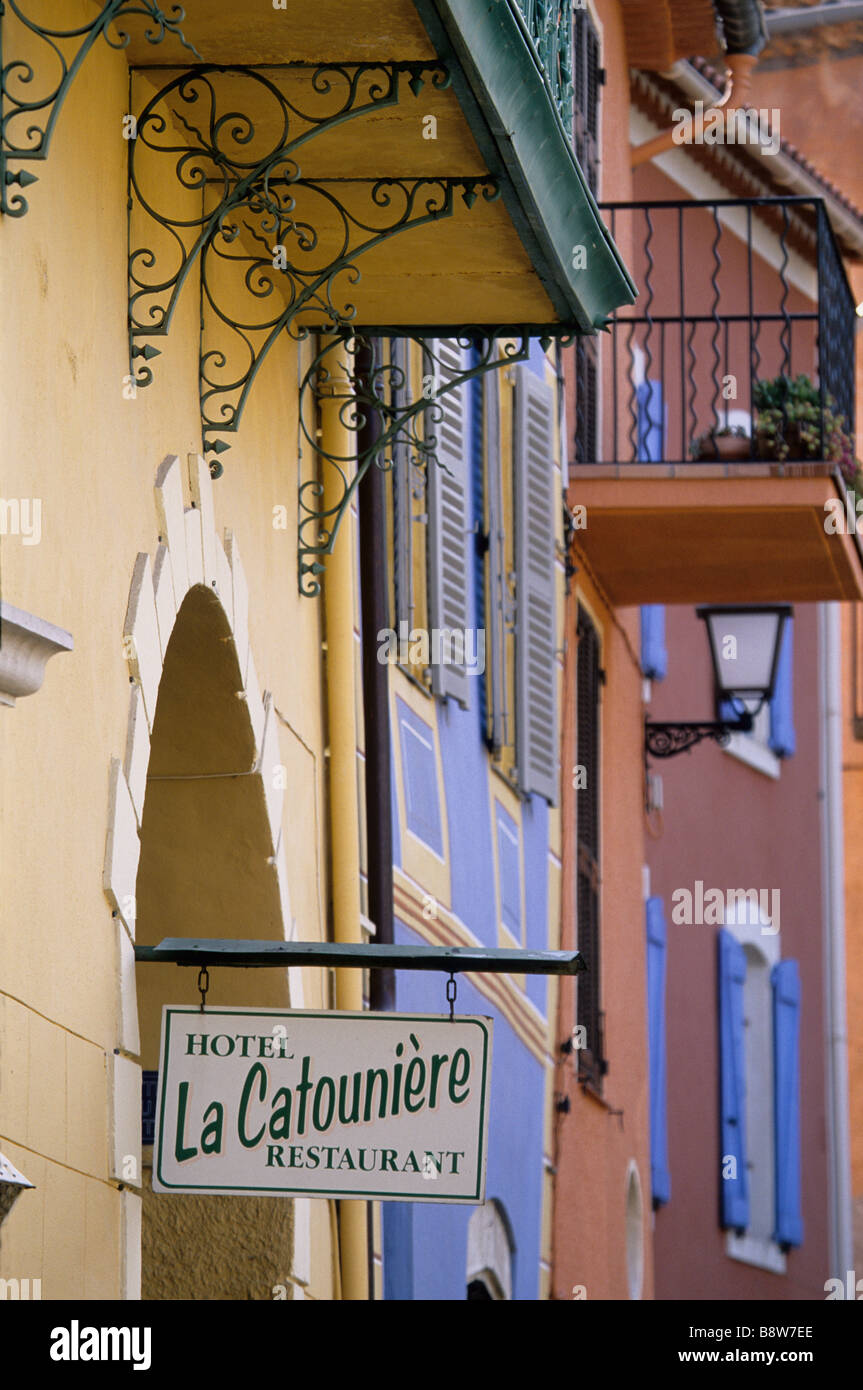 Colorful building of the Bouyon village Stock Photo - Alamy