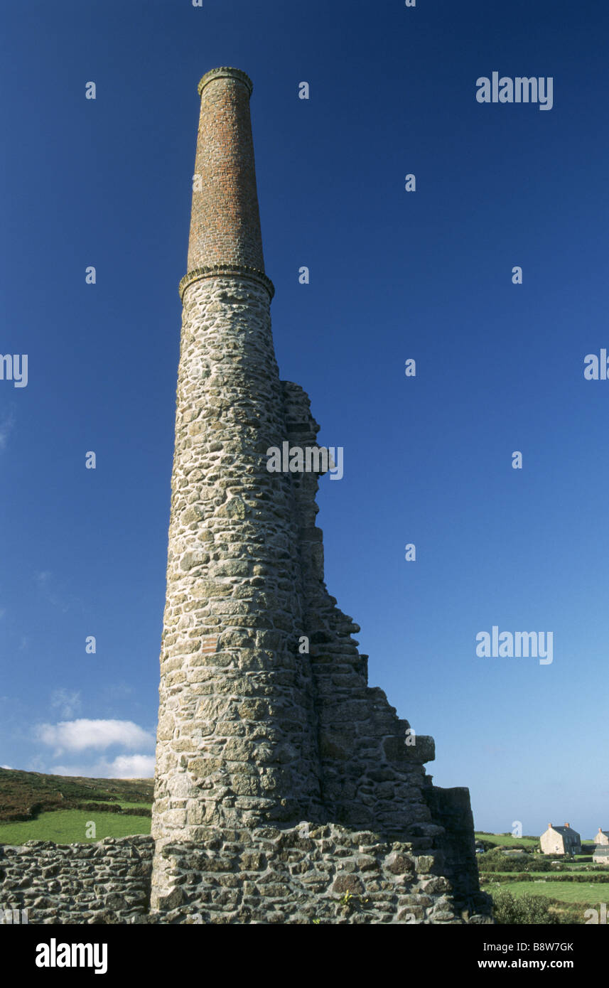 A close up of the ruins of the one of the Carn Galver engine houses ...