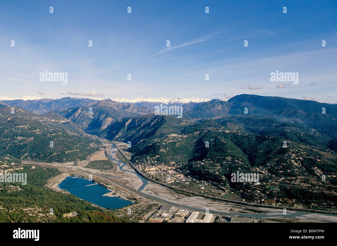 overview above the Var river valley near Nice Stock Photo - Alamy