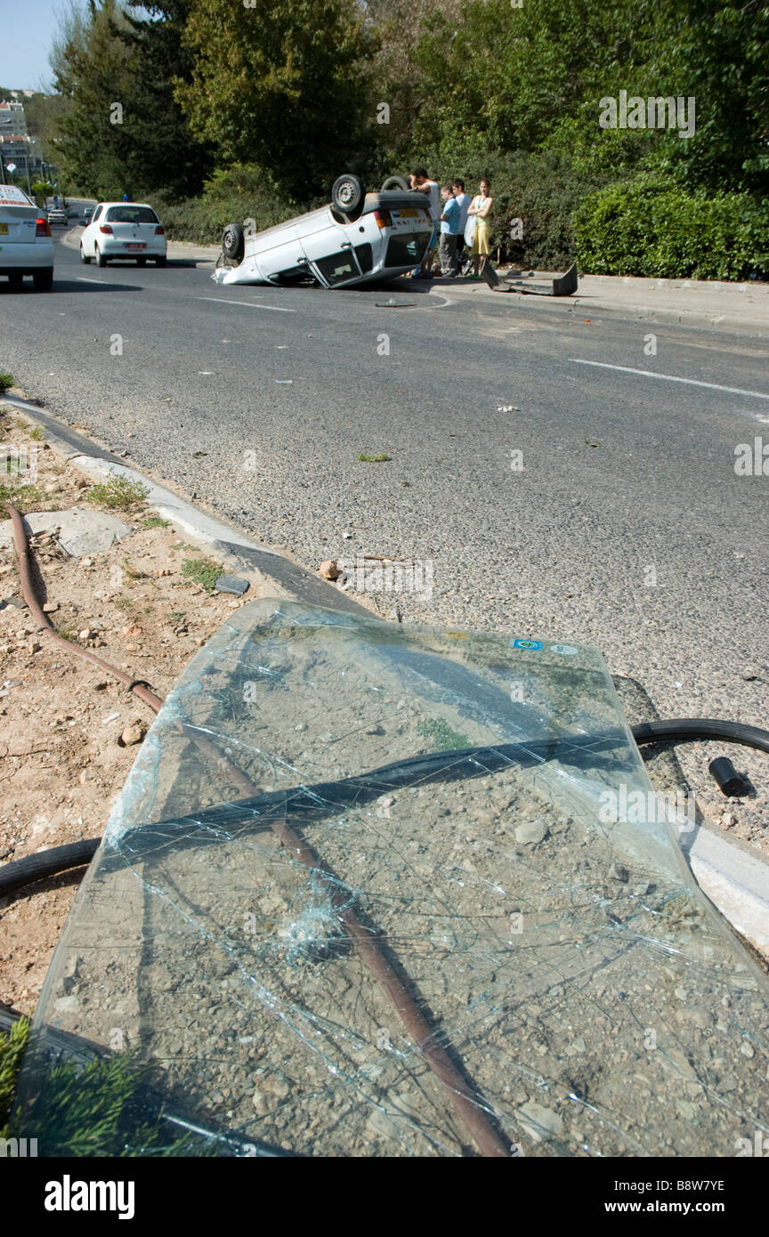 Overturned cars hi-res stock photography and images - Alamy