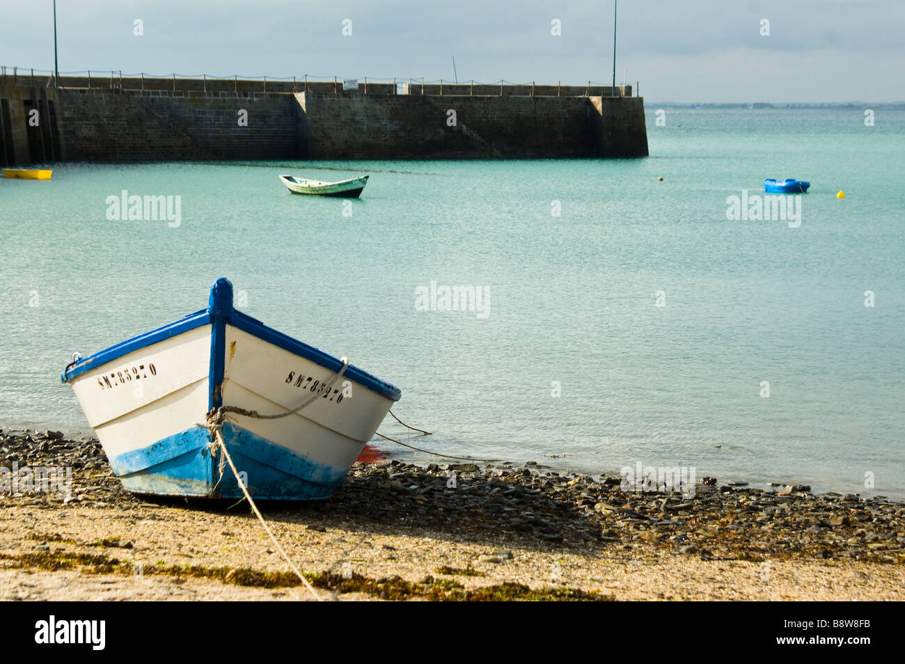 Fishing Tender on the beach at Cancale Stock Photo - Alamy