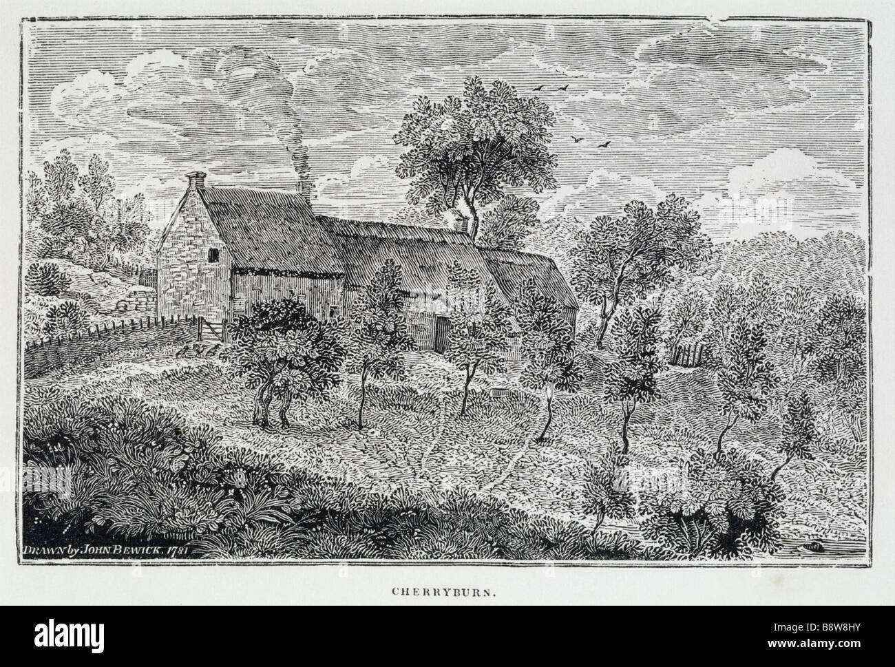 Engraving THOMAS BEWICK S BIRTHPLACE CHERRYBURN drawn and engraved by ...