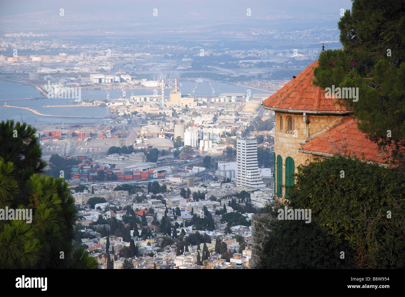 Israel Haifa Overlooking the Bay of Haifa from the Carmel Mountain The ...