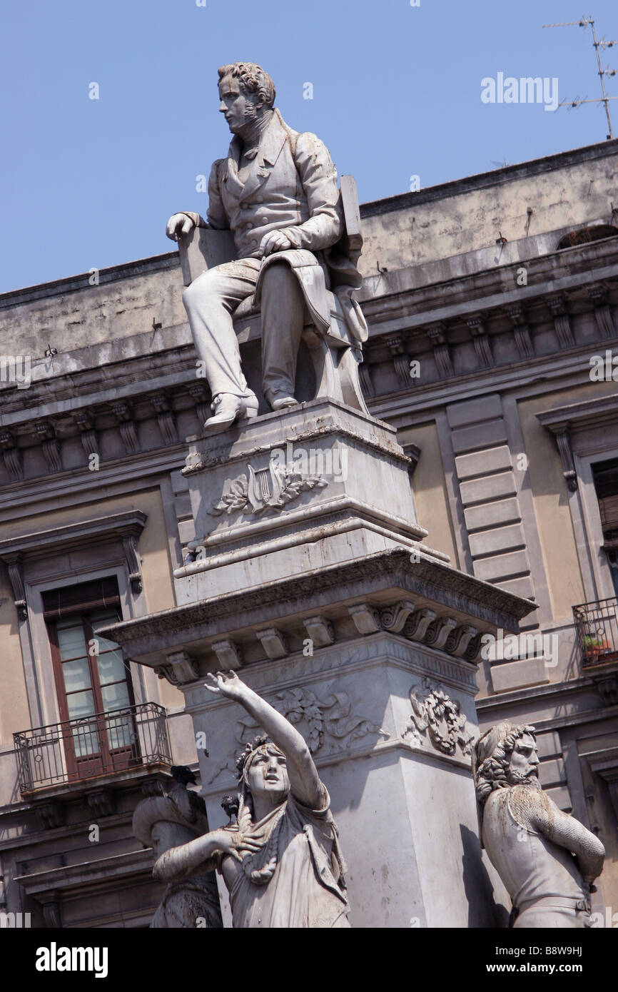 Statue of Bellini in Piazza Stesicoro Catania Sicily Italy Stock Photo ...