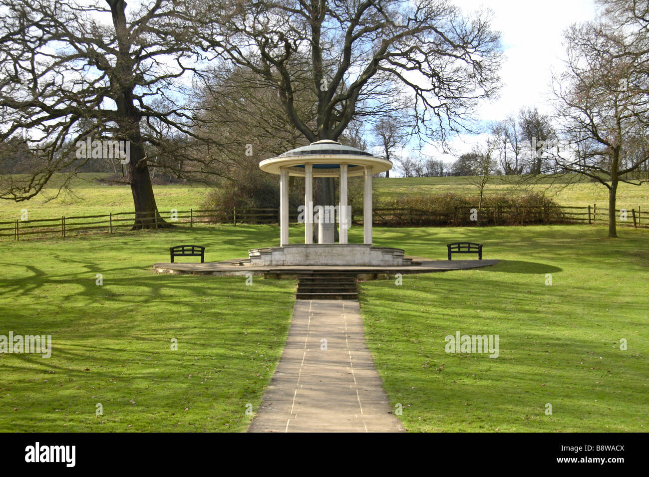 The Magna Carta Memorial in Runnymede commemorating the signing of the ...