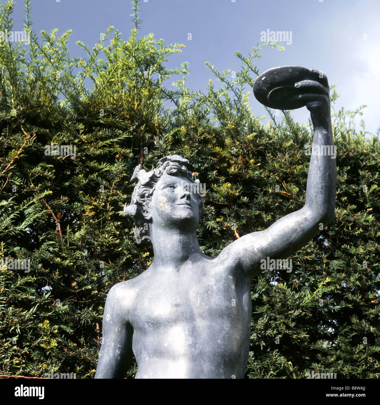 Upper half of the statue of a young boy at Fenton House He is looking ...